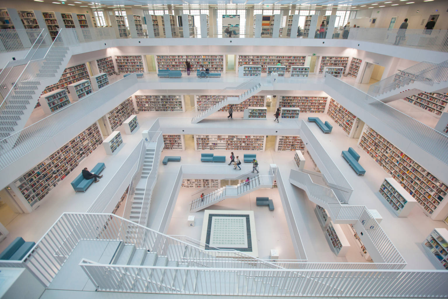 Stuttgart City Library interior, built in 2011 by Yi Architects ...